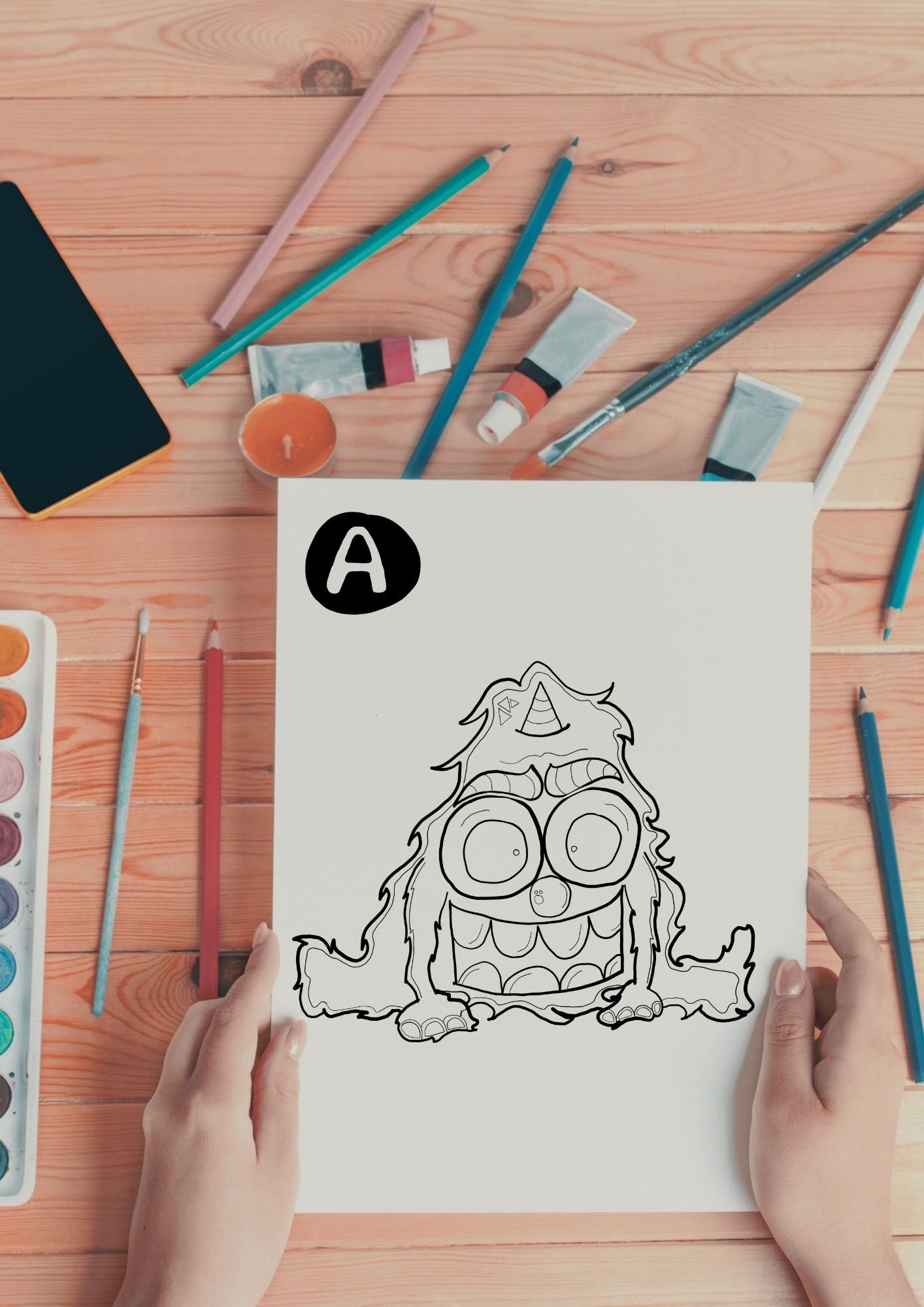 Alphabet Monsters Coloring Pages for Kids digital Download | Etsy
