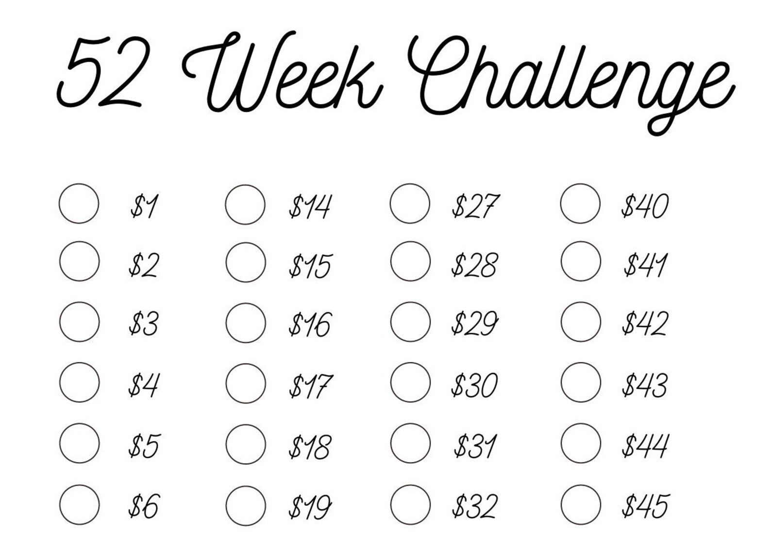 Minimalist 52 Week Challenge - Etsy