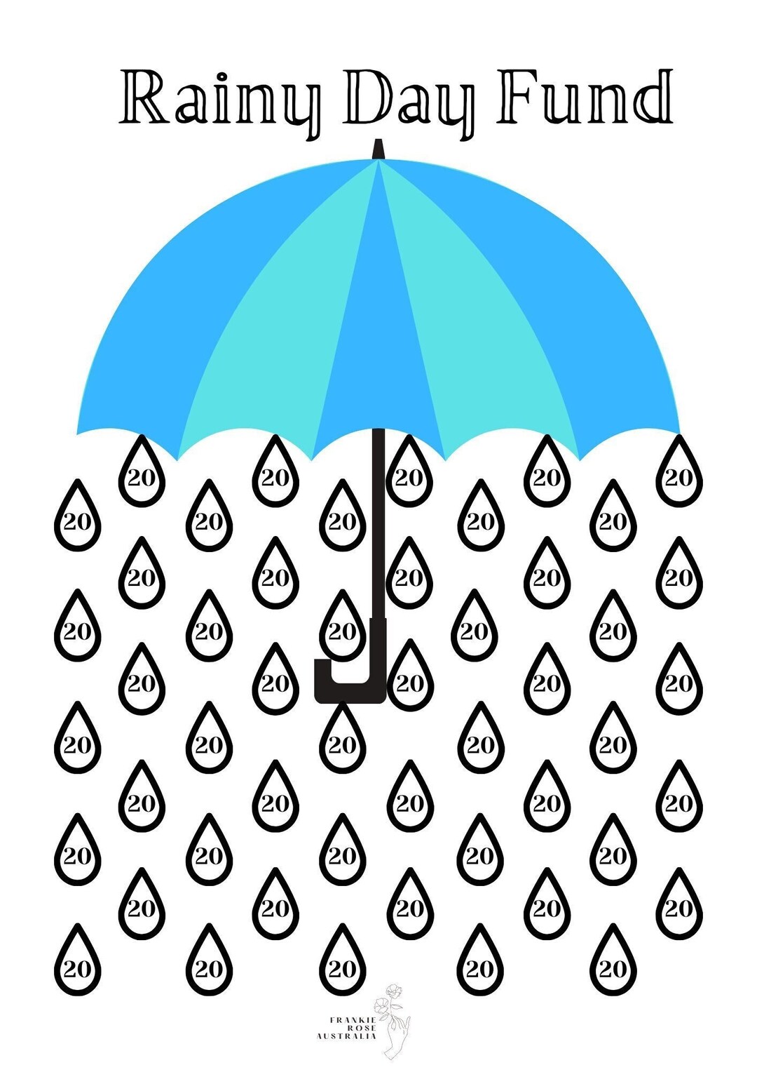 Blue Rainy Day Savings Challenge - Etsy