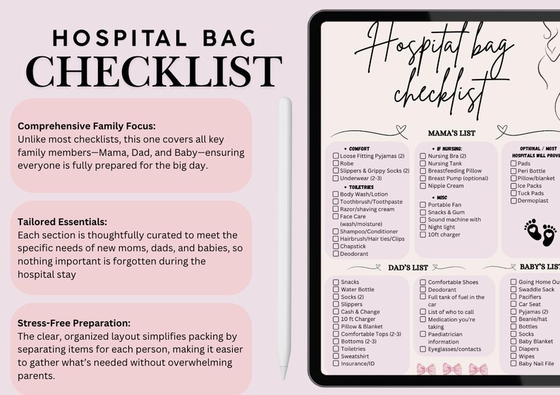 Essential Hospital Bag Checklist – Downloadable PDF for Easy Packing ...