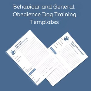 Dog Trainer Printable Business Bundle Form Pet Training Templates ...
