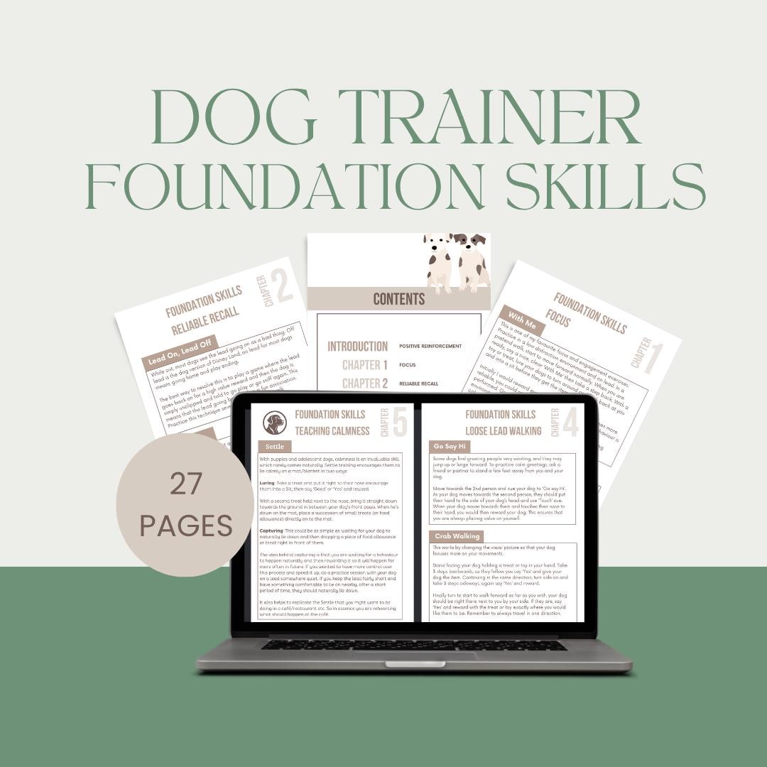 Dog Trainer Printable Business Template Guide Bundle Recall Dog Focus ...