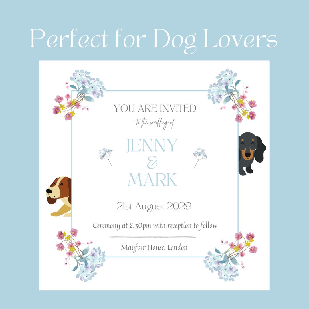 Dog Themed Wedding Invitation: Pet Lovers Party Invite (digital ...