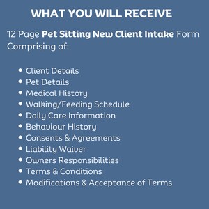 Pet Sitter Form Business Forms New Dog Cat Sitting Client Intake Form ...
