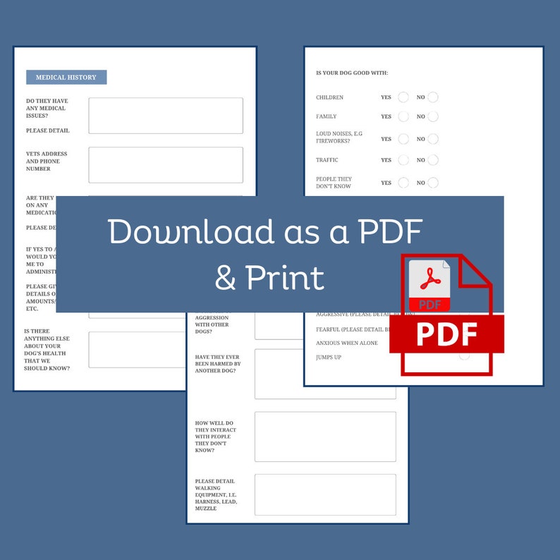 Dog Walker Client Intake Form Template: Editable Canva Forms (digital ...