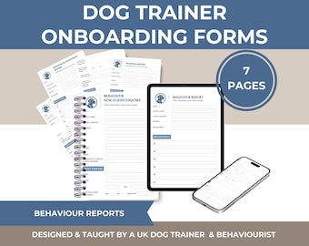 Dog Trainer Client Onboarding Forms: Editable Behaviour Report Template ...