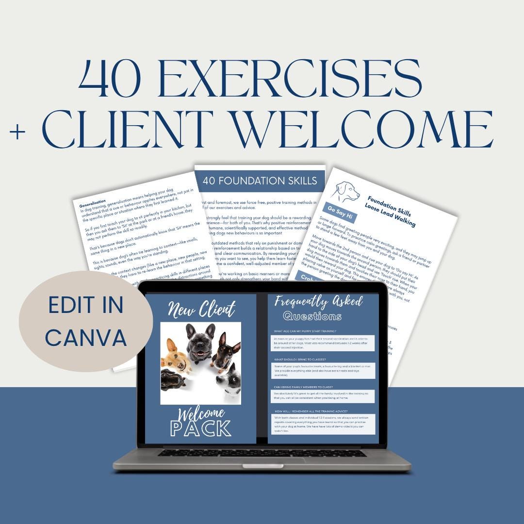 Dog Trainer Printable Business Templates Pet Training Puppy Handouts ...