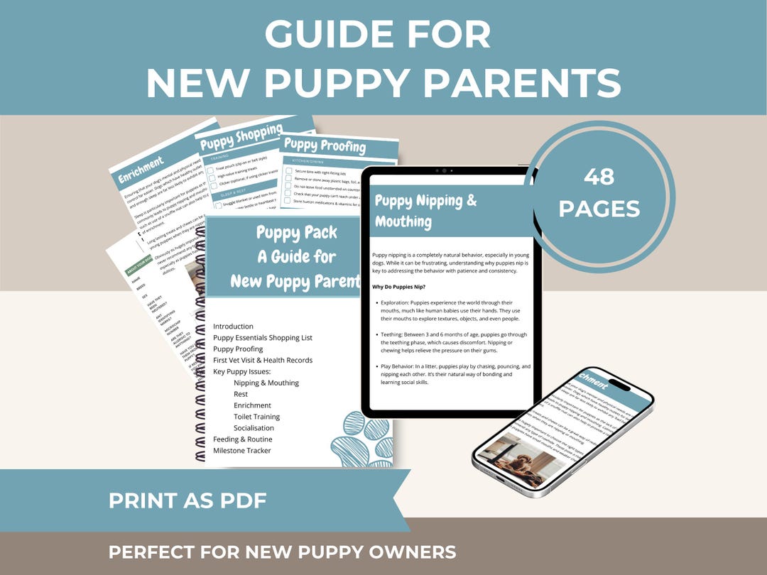 New Puppy Guide & Training Handouts: Vet-informed Canva Template (PDF ...