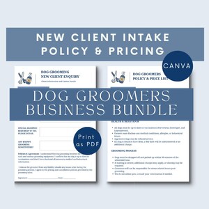Dog Grooming Client Intake Form Template: Business Contract & Price ...