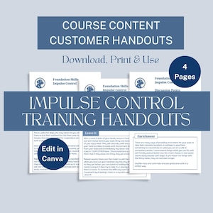 Dog Trainer Printable Business Forms Behavior & Pet Training Guide Impulse Control Puppy ...