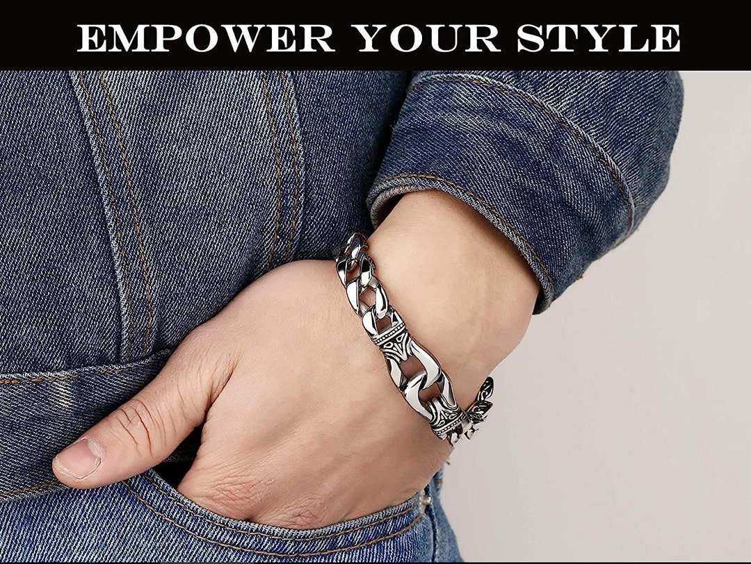 Men's Chain Bracelet, Stainless Steel Chain, Mens Bracelet, Bracelet ...