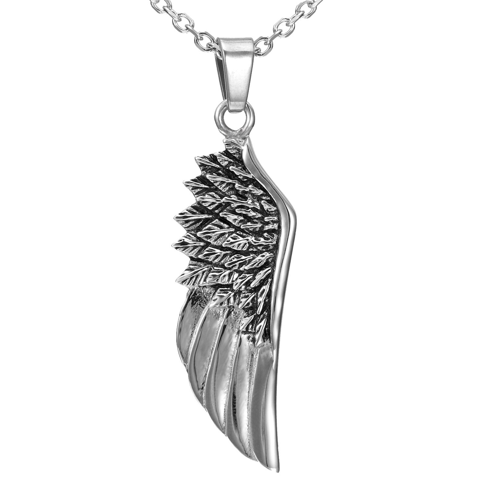 Stainless Steel Angel Wing Pendant With 21 Inches Chain - Etsy