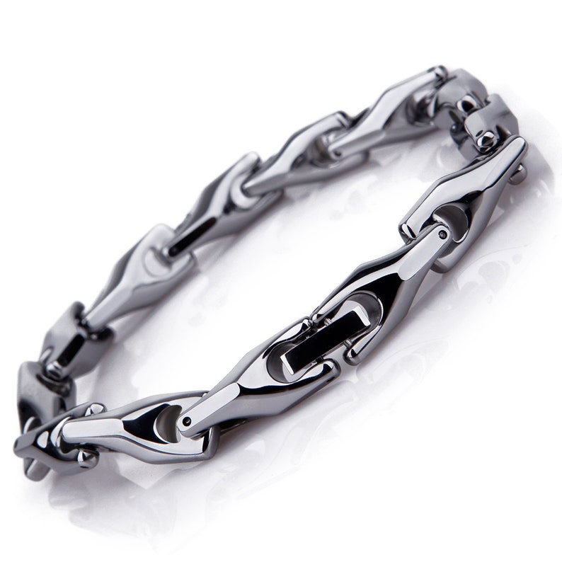 Classy Mens Silver Tungsten Chain Bracelet Jewelry Gift or - Etsy