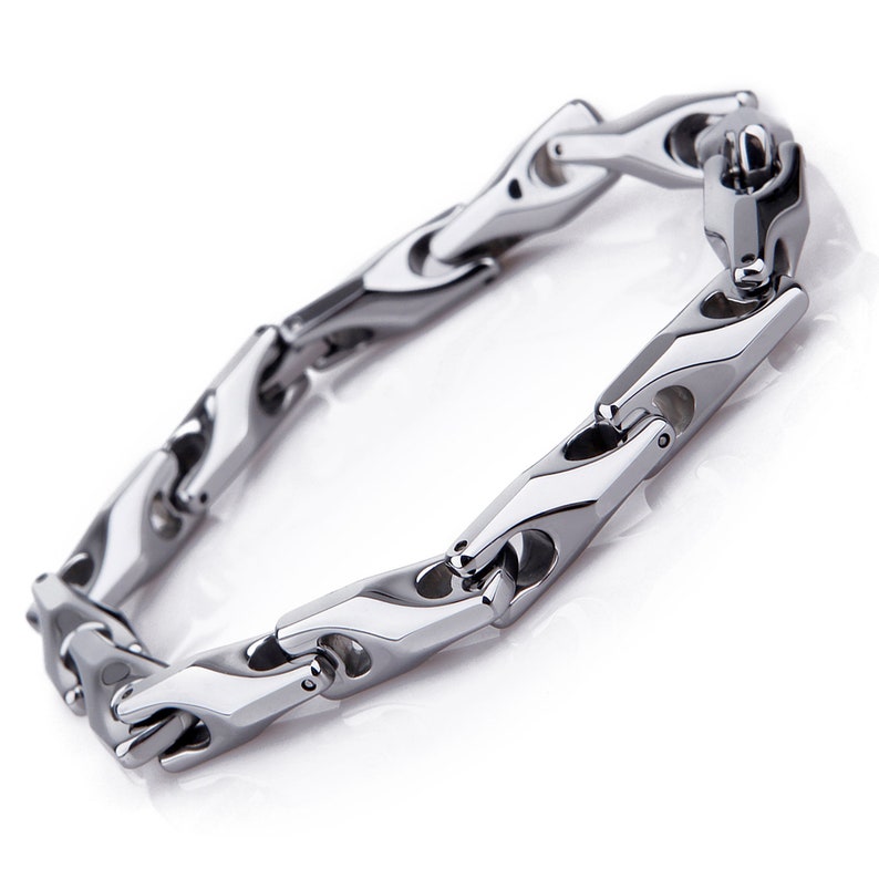 Classy Mens Silver Tungsten Chain Bracelet Jewelry Gift or - Etsy