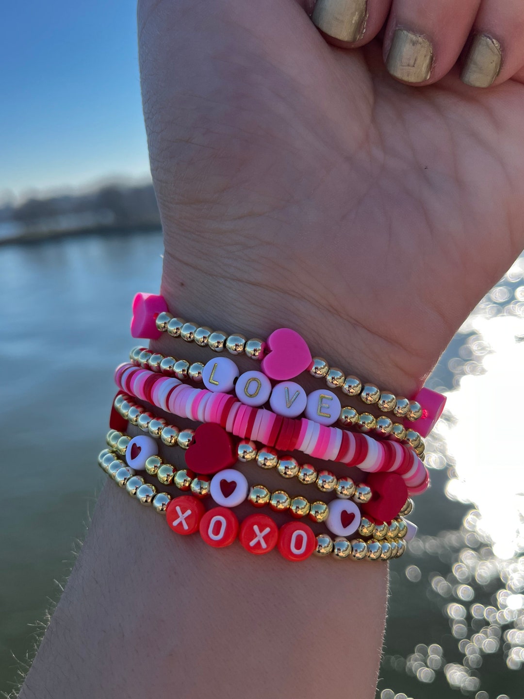 Valentines Day Bracelet I Beaded Bracelets I Holiday Bracelet I ...