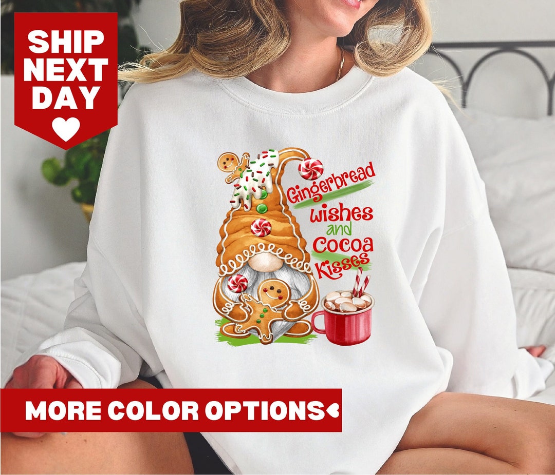 Gingerbread Wishes and Cocoa Kisses Shirt, Christmas Coffee Shirt ...