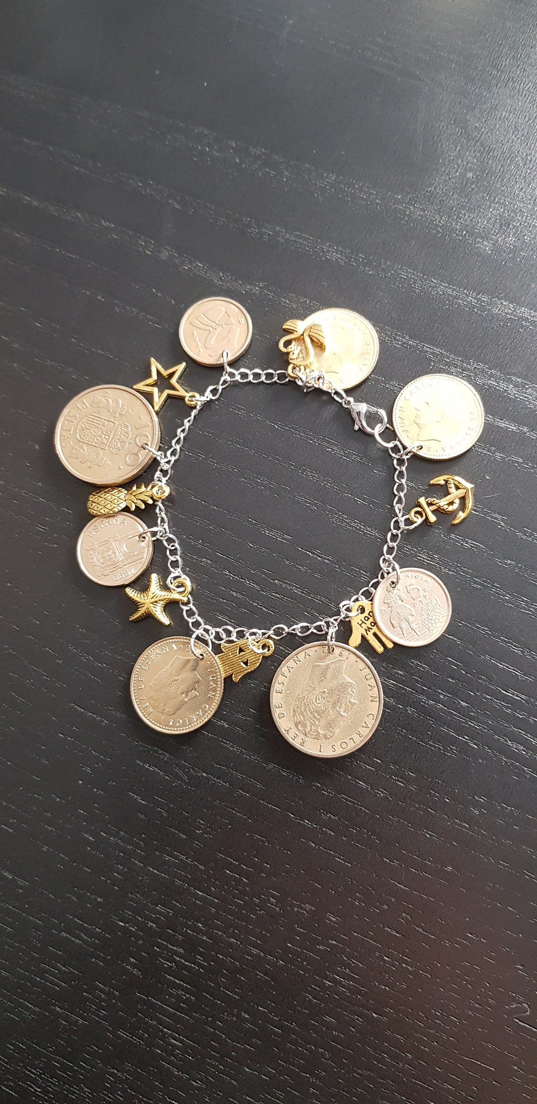 Spanish Gold Bracelet 20 Cm Made From Real Coins - Etsy