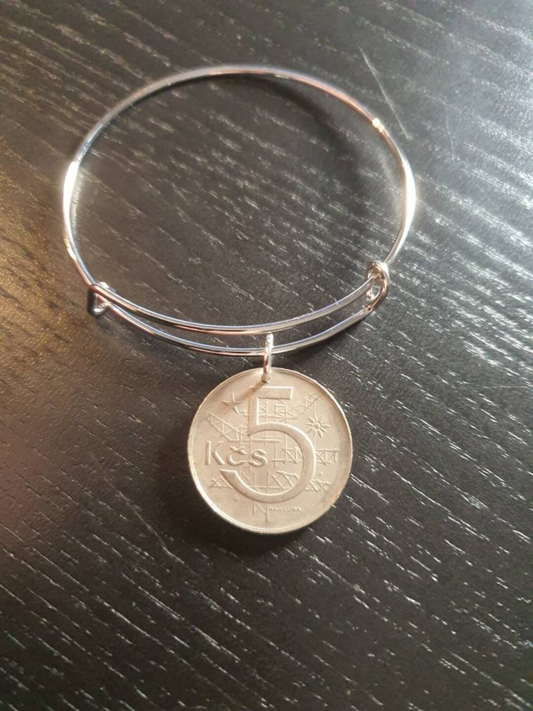 Bangle Coin Czechoslovakia 5 KCS Korun Real Coin - Etsy