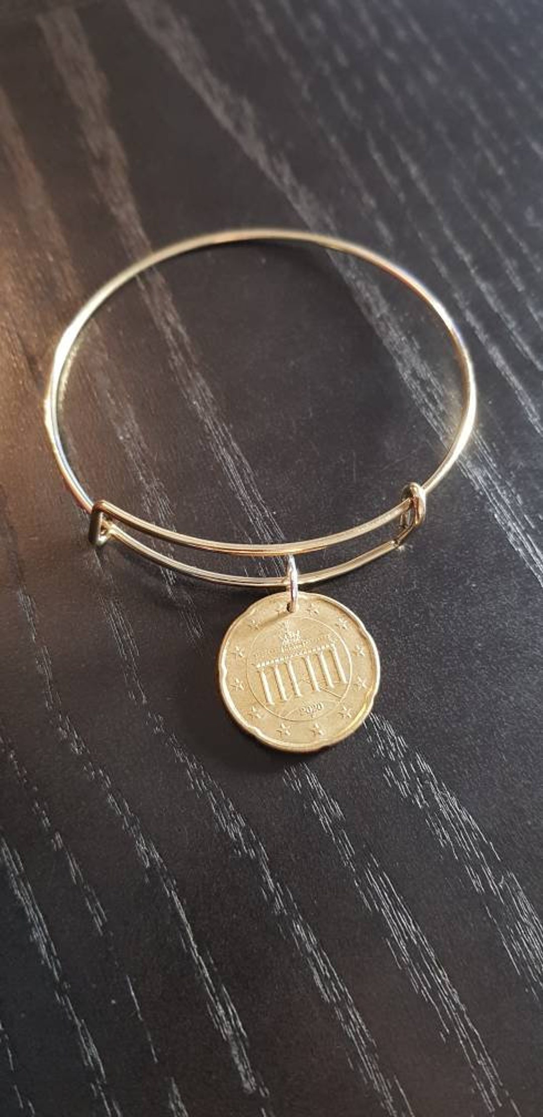 Bangle Coin Brandenburg Gate Gold 20 Cent Germany Real Coin - Etsy