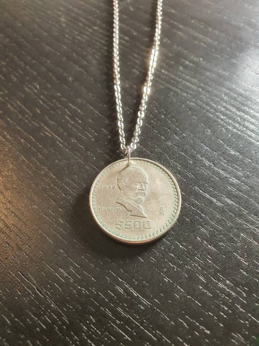 Necklace Coin Mexico 500 Pesos Madero 1988 60 Cm Stainless Steel - Etsy