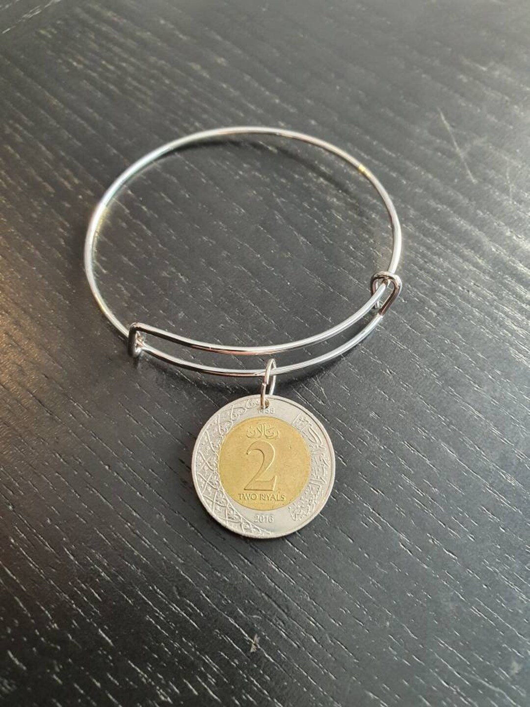 Bangle Coin Saudi Arabia 2 Riyal Bicolor Real Coin - Etsy