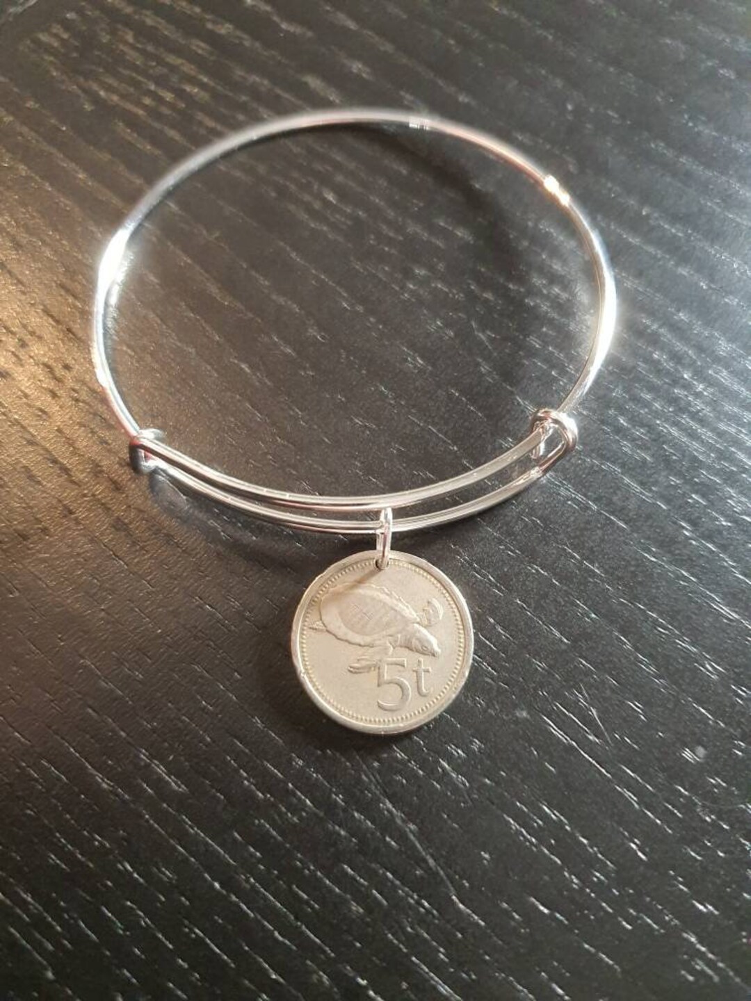 Bangle Coin Papua New Guinea 5 Toea Tortoise - Etsy