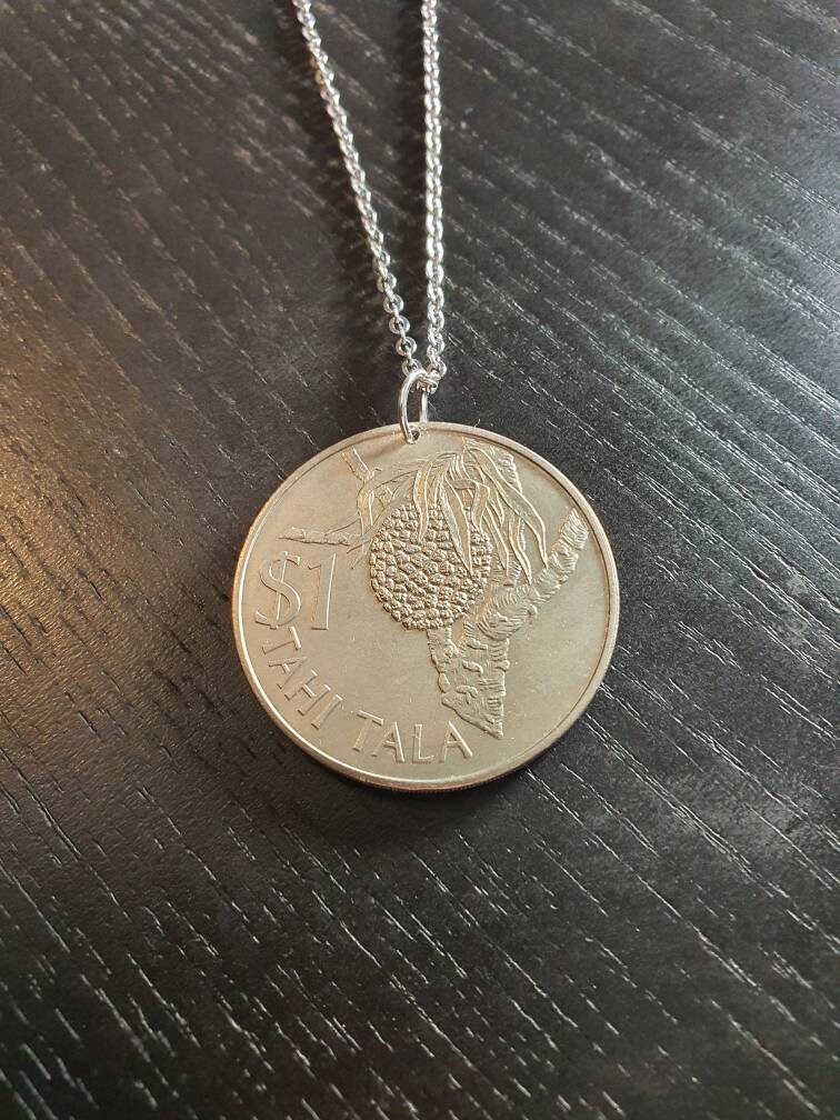Necklace Coin Tokelau 1 Tahi Tala 1978 60 Cm Stainless Steel Large Coin ...