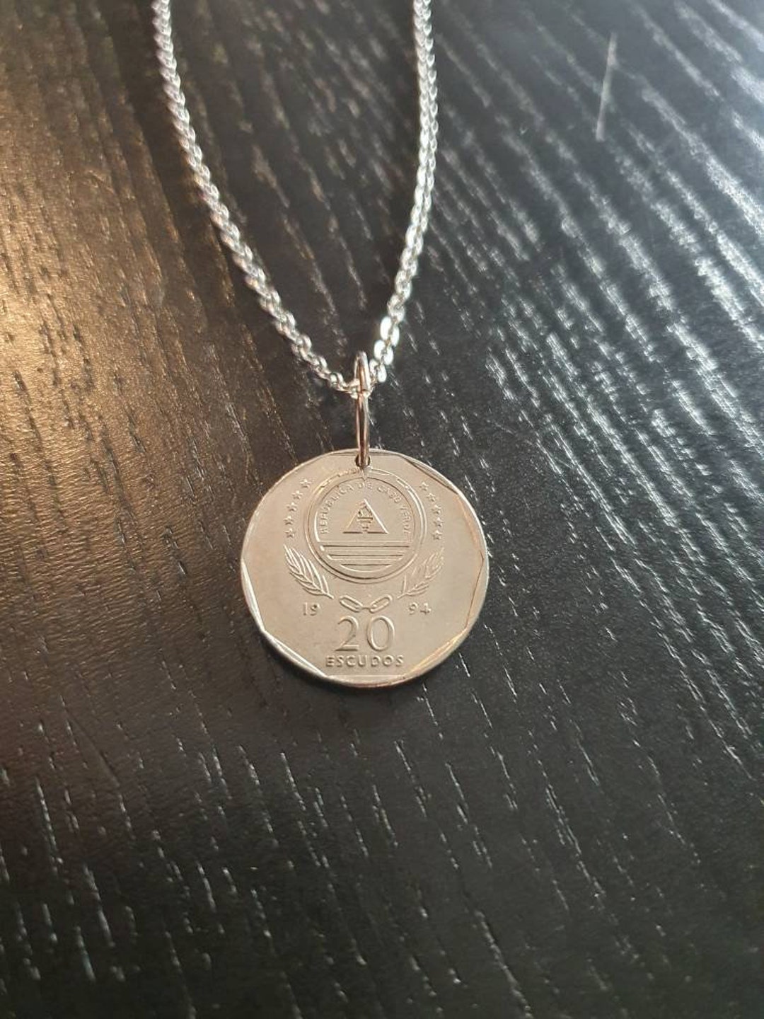 Necklace Coin Aruba 20 Escudos 60cm Stainless Steel Ship Genuine Coin ...