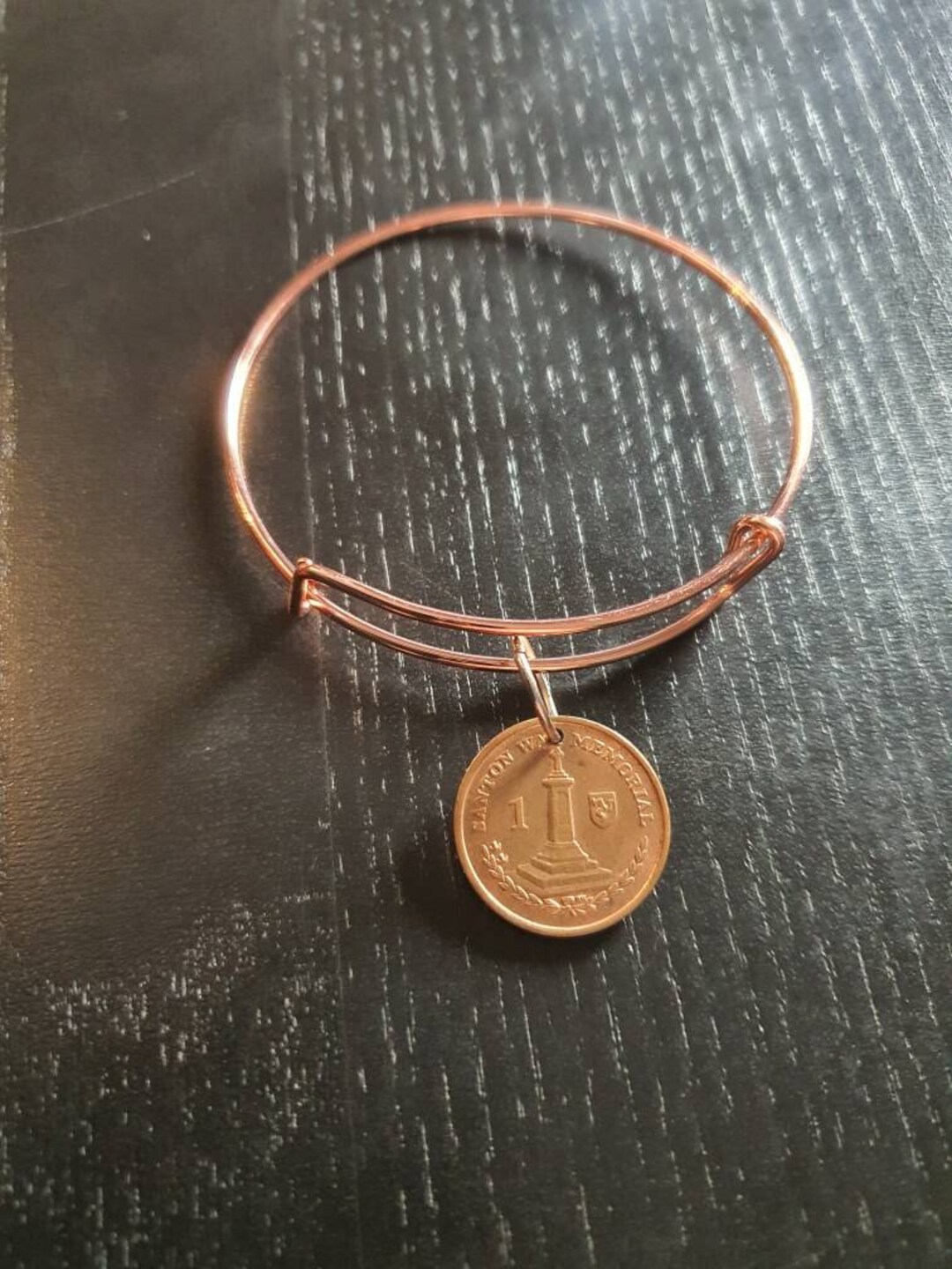 Bangle Coin Isle of a Man 1 Penny Santon War Memorial Genuine Coin - Etsy