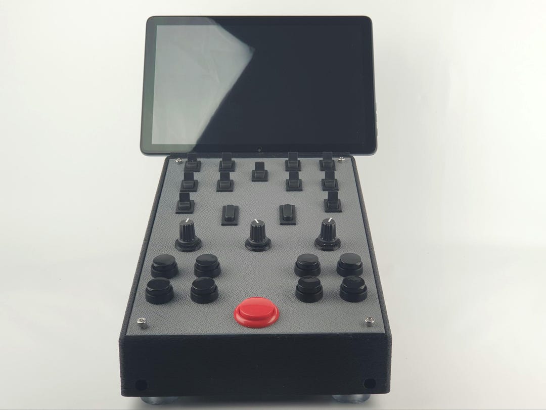 PC Button Box Large With Tablet Holder for Flight Sim, Farm Sim, Truck ...