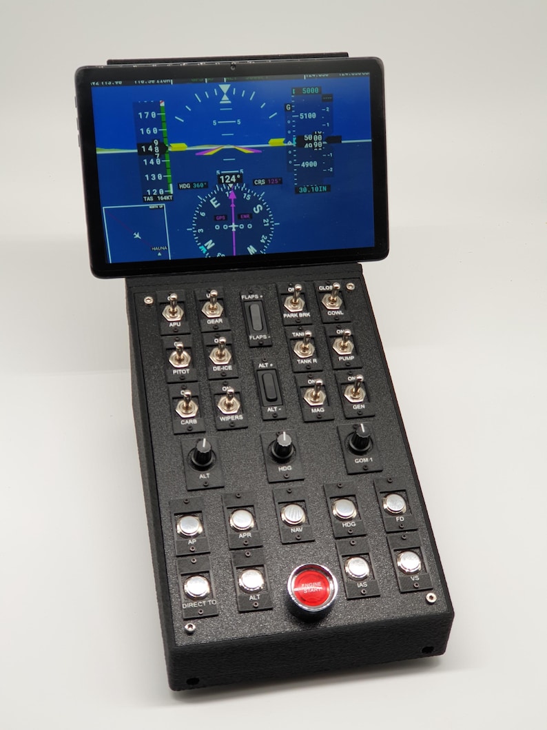 PC Button Box Premium Pro With Tablet Mount for Flight Sim, Farm Sim ...