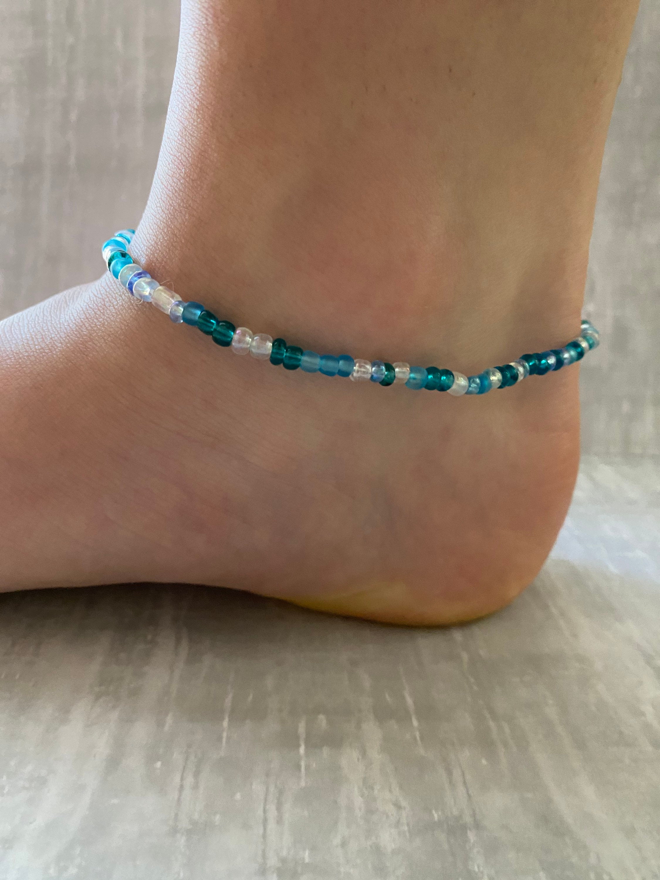 Waterproof Stretchy Beaded Anklet - Etsy
