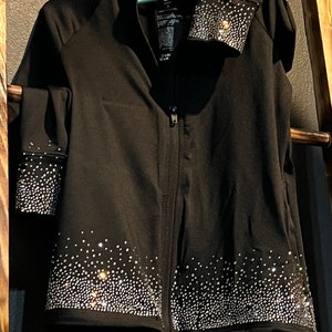 Cheer Warmup Jacket. Youth Rhinestone. Cheerleader. Polyester. Black ...