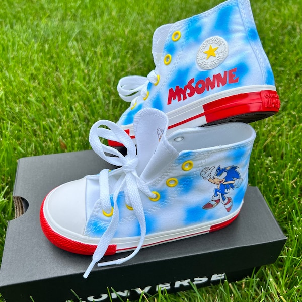 Boys Sonic Custom Sneakers - Etsy