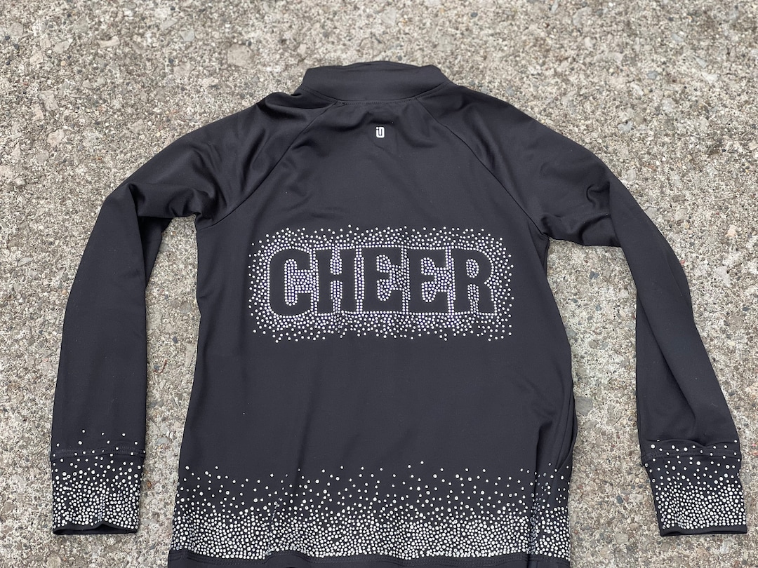 Cheer Warmup Jacket. Youth Rhinestone. Cheerleader. Polyester. Black ...