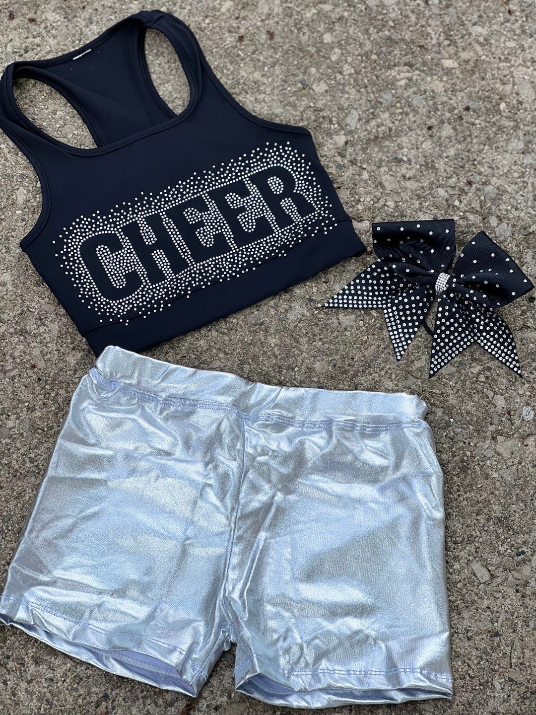 Cheerleader, Training, Practice, Comp, Cheer. Sports Bra, Bow and ...