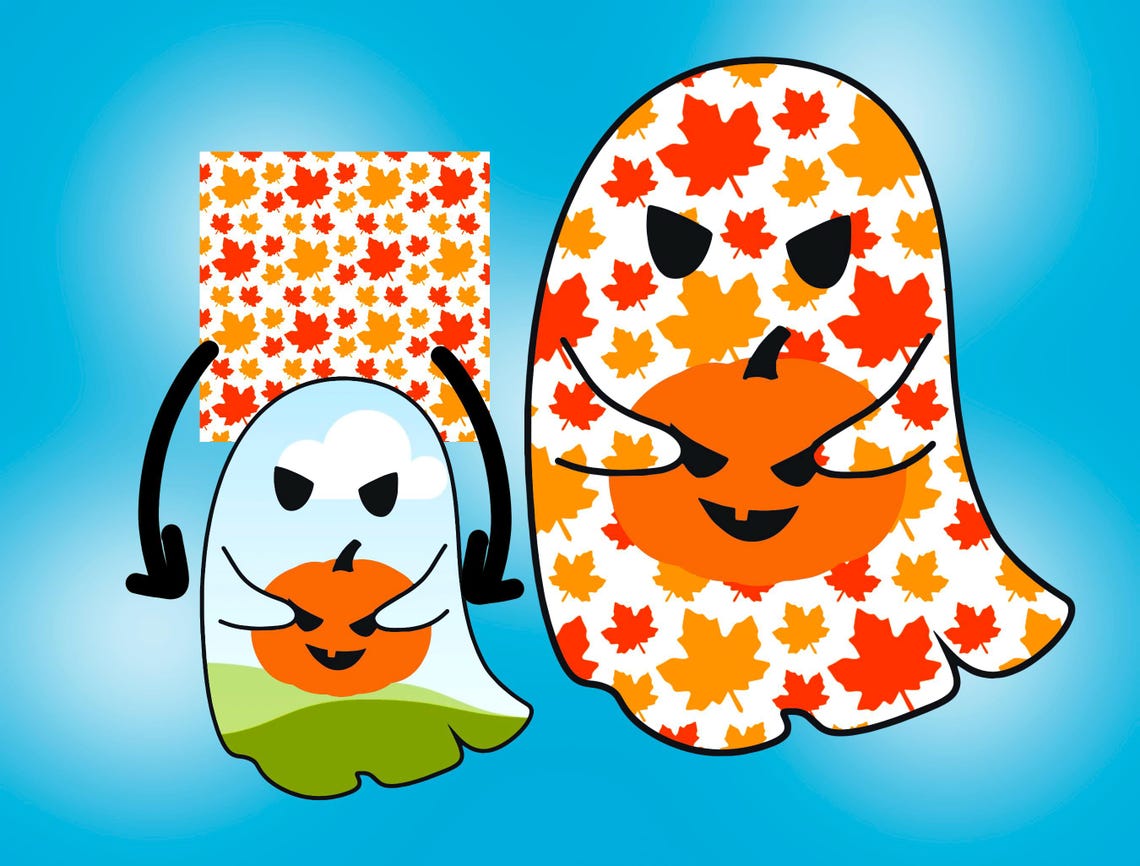 Fill Your Own Canva Template Frames, Halloween Ghosts Canva Frames ...