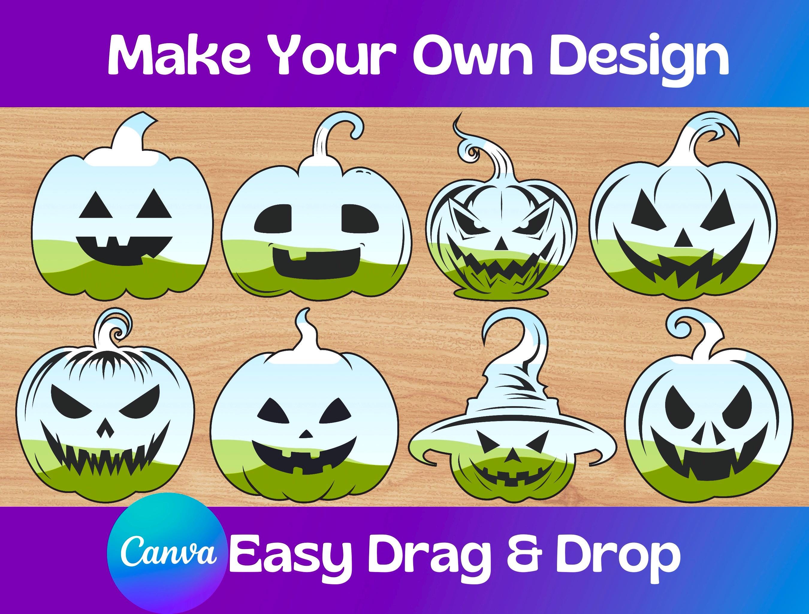 Fill Your Own Canva Template Frames, Halloween Pumpkin Canva Frames ...