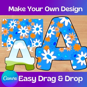 Canva Alphabet Template, Canva Frames, Easy Drag and Drop, Create Your ...