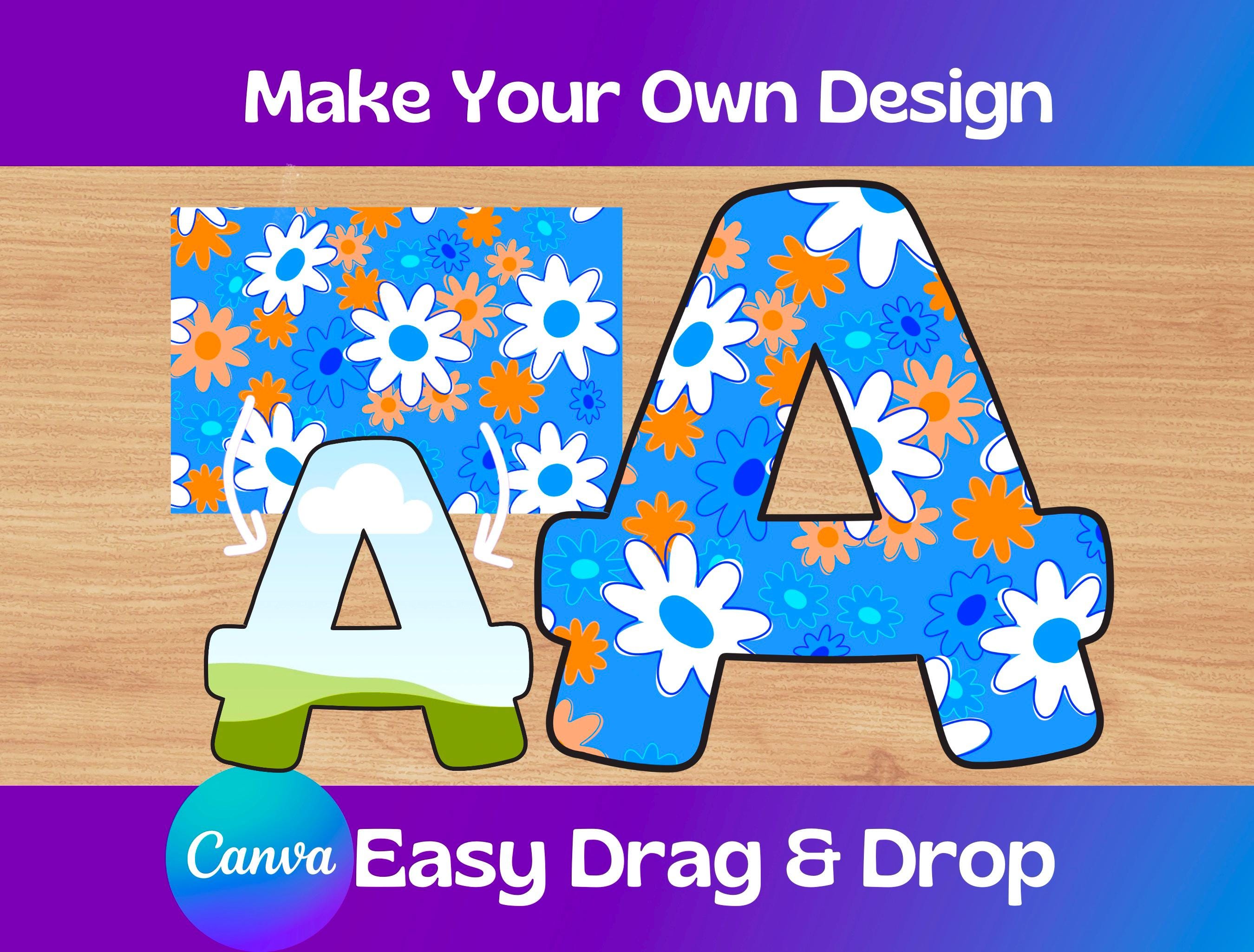 Canva Alphabet Template, Canva Frames, Easy Drag and Drop, Create Your ...