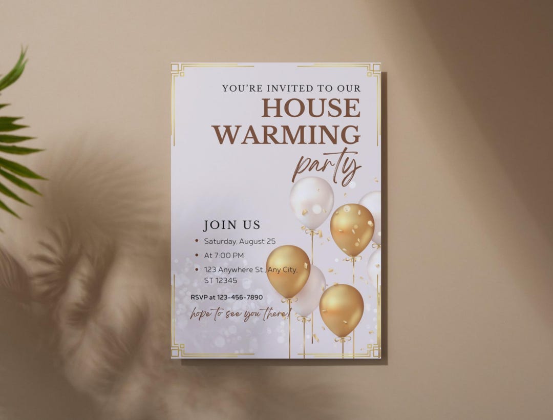 Editable House Warming Invitation, Canva Editable Template, House ...