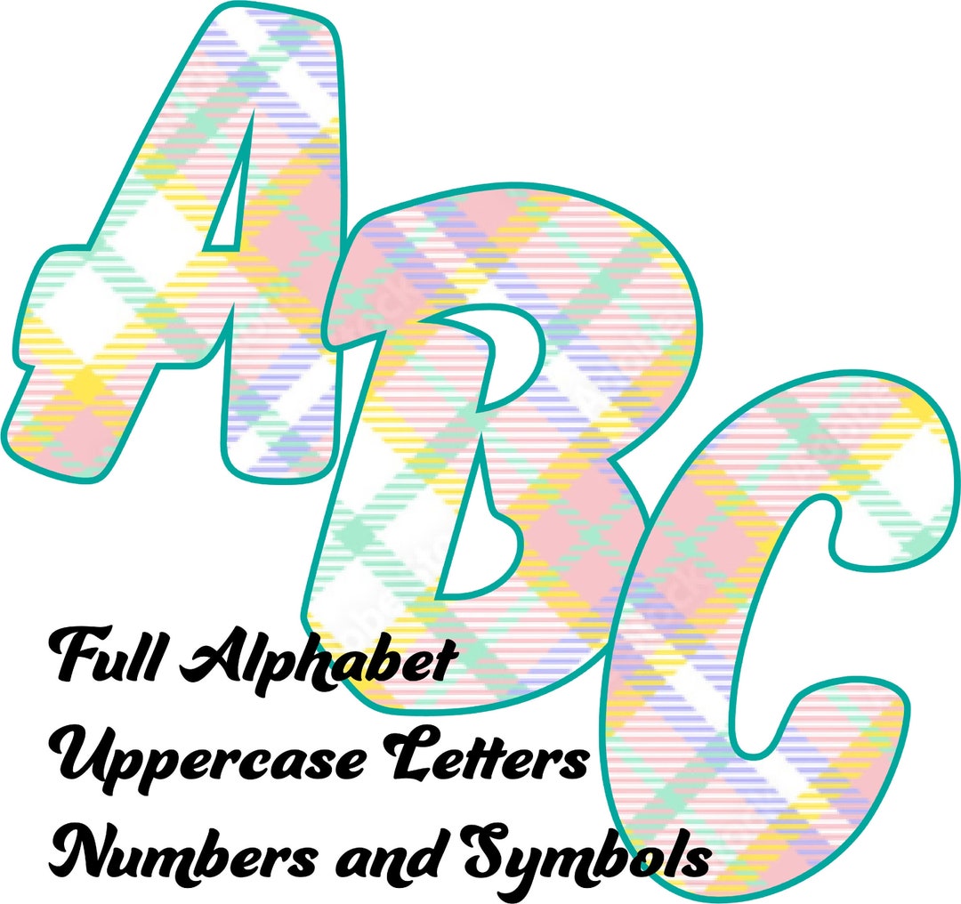 Full Alphabet Font PNG Clipart Bundle Alphabet Pack Pastel - Etsy India