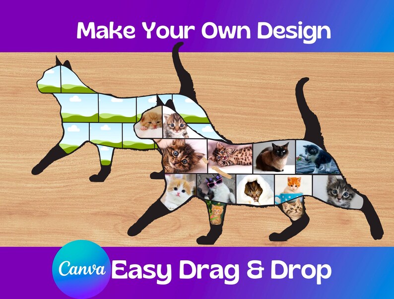 Fill Your Own Canva Collage Template Frames, Cat Collage Canva Frames ...