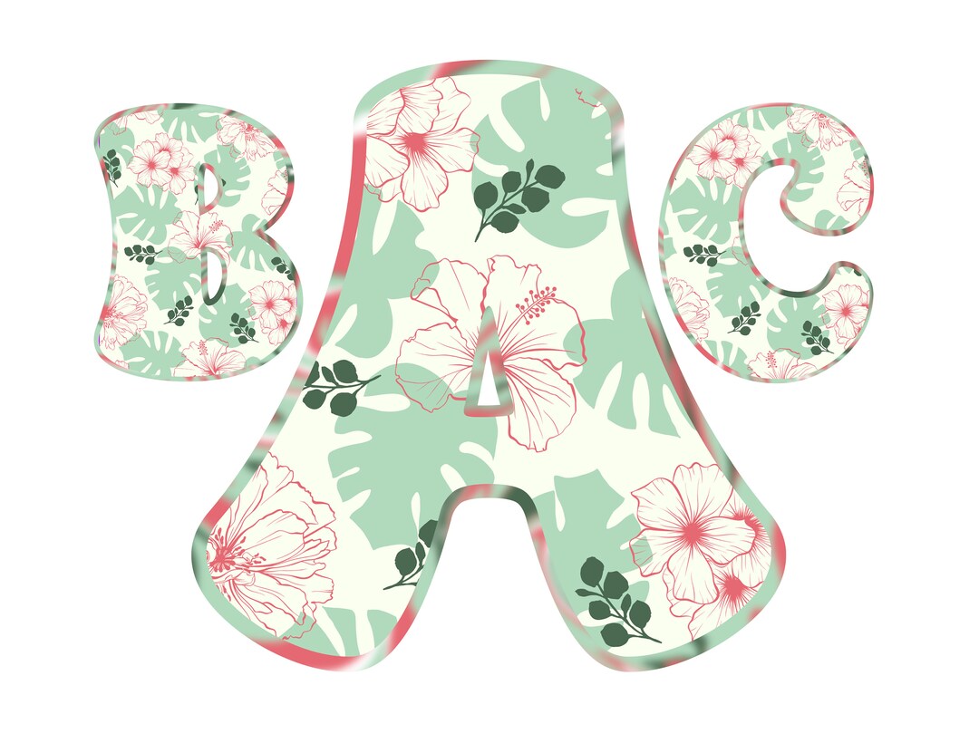 Summer Colors Flowers Letters, Doodle Alphabet, Clipart, PNG Design ...