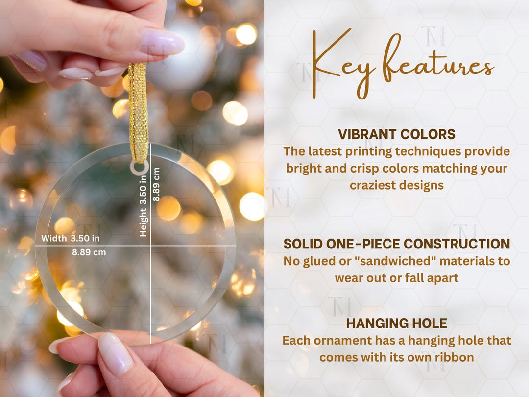 Glass Ornament Mockup Size Chart, Christmas Ornament Mockup, Glass ...