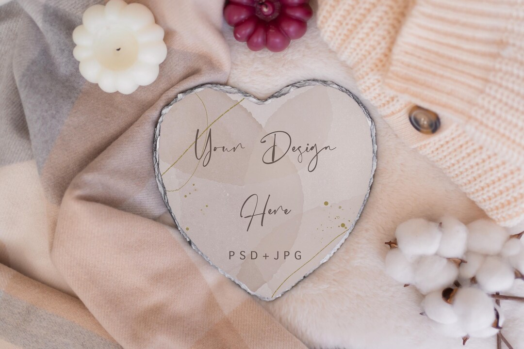 Heart Slate Mockup, Photo Slate Mockups, Dye Sublimation Slate Plaque ...