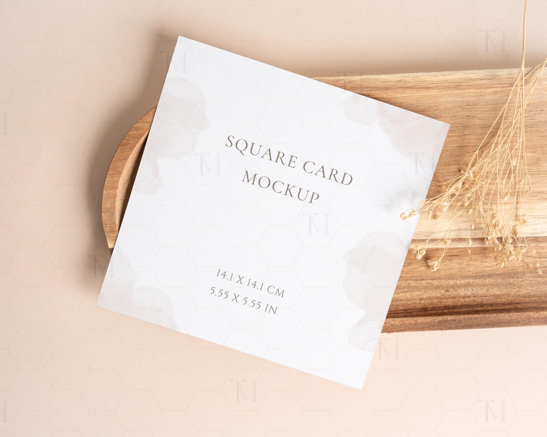 PSD Square Card Mockup, Square Wedding Invitation Mockup, Greeting Card ...