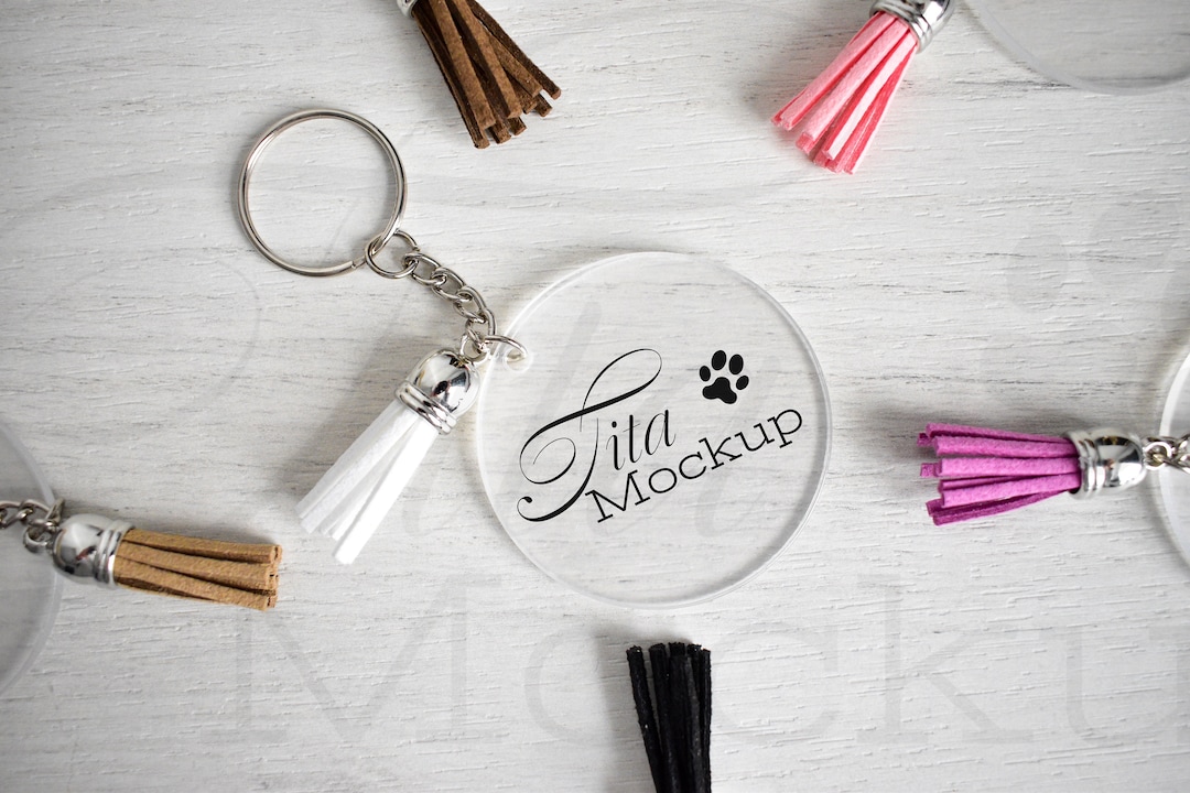Acrylic Keychain Mockup, Keyring Mockup, Clear Acrylic Mockup - Etsy