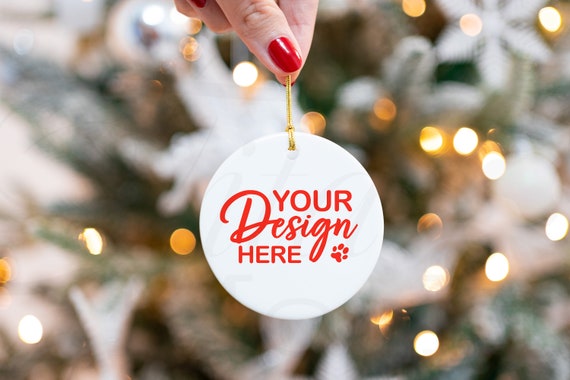 Christmas Ornament Mockup Ornament Mockup on Hand Round - Etsy