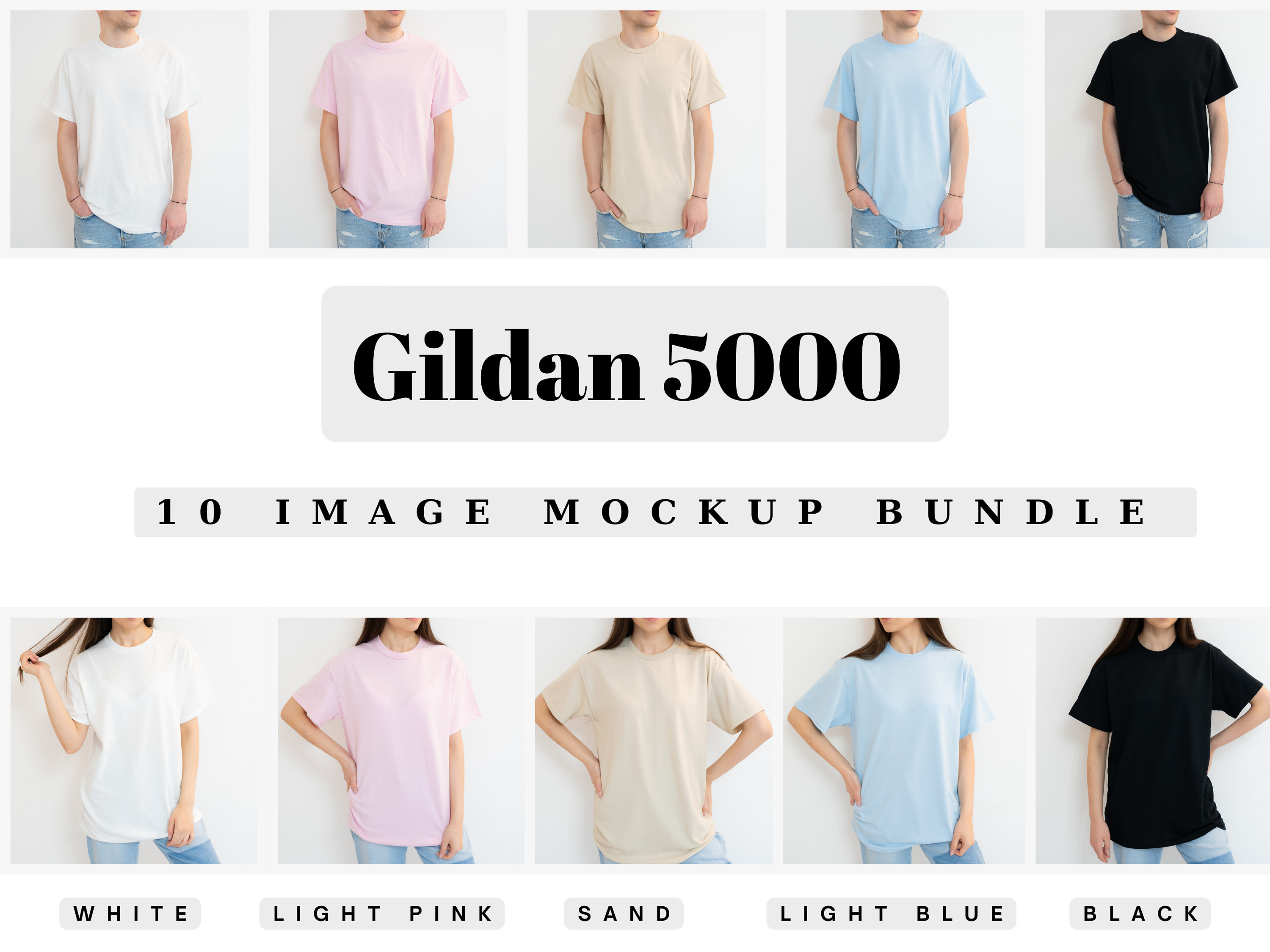 Gildan 5000 Mockup Bundle Tshirt Mockup Bundle Gildan 5000 - Etsy Canada